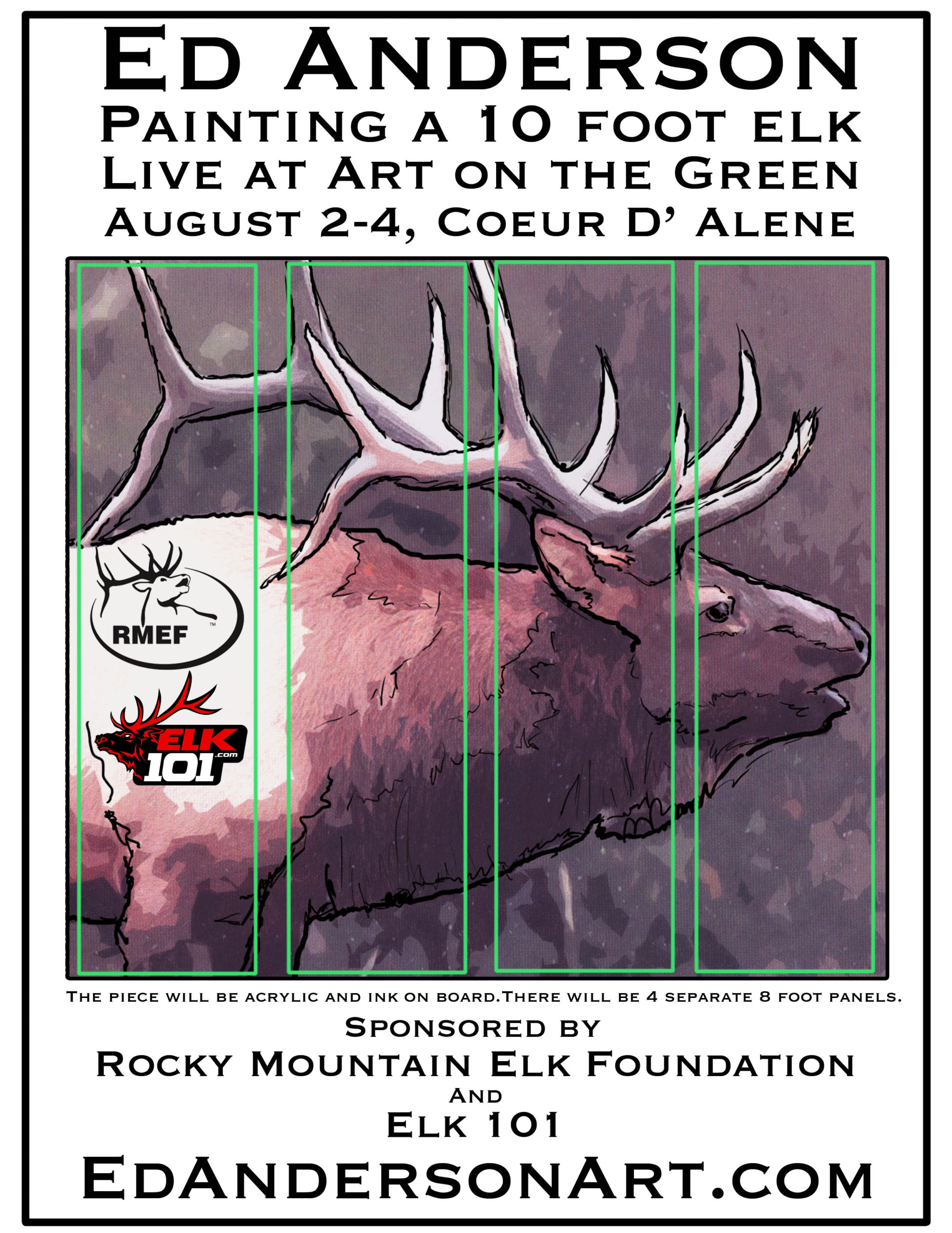 CDA Live Elk Painting | Ed Anderson Art